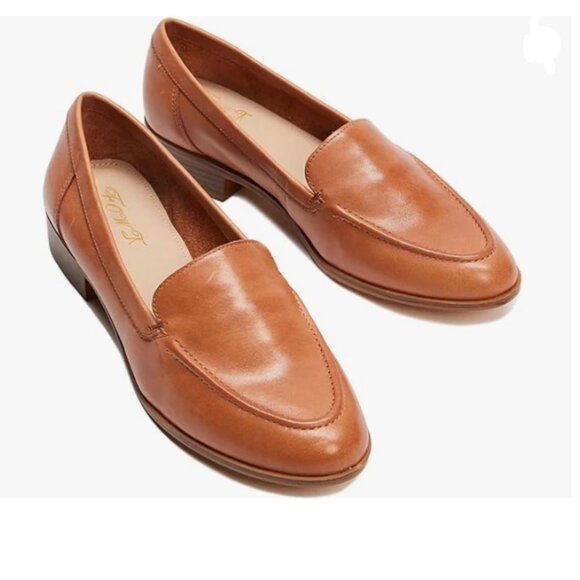 Shoes | Fowt Coffe Wide Width Loafer Shoes Slip On Block Stripped Heel ...